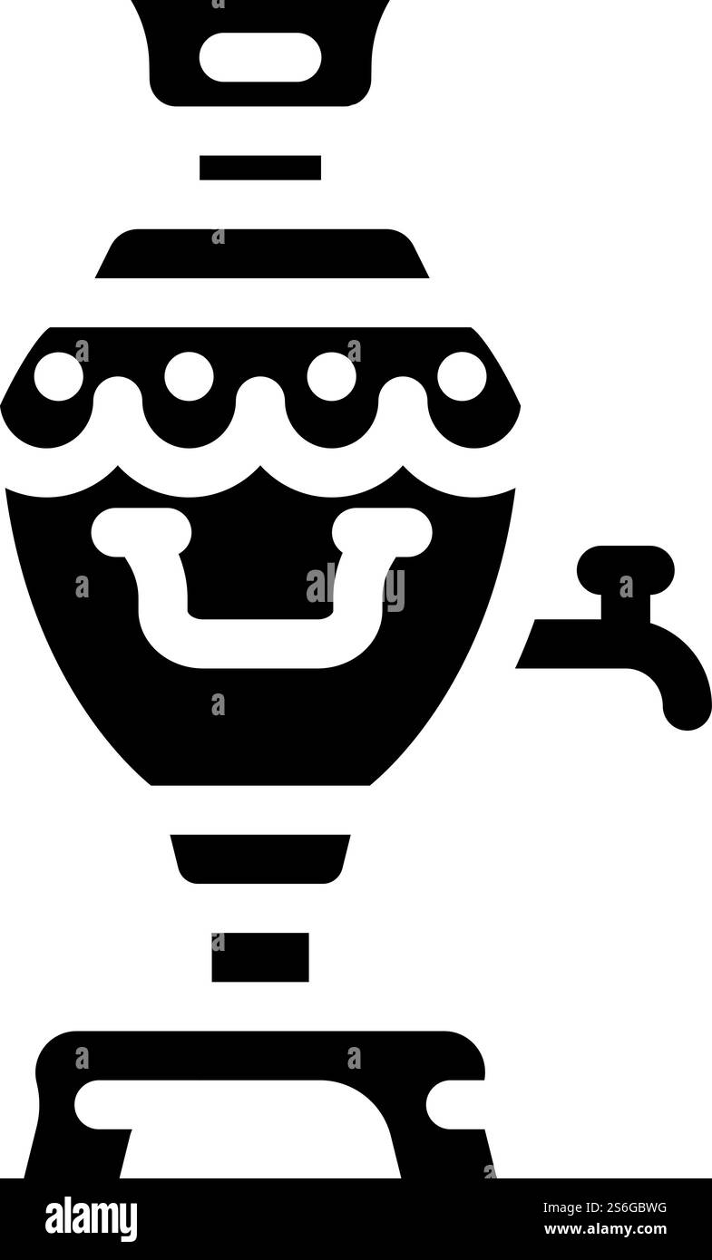 samovar tool for boiling water glyph icon vector. samovar tool for ...