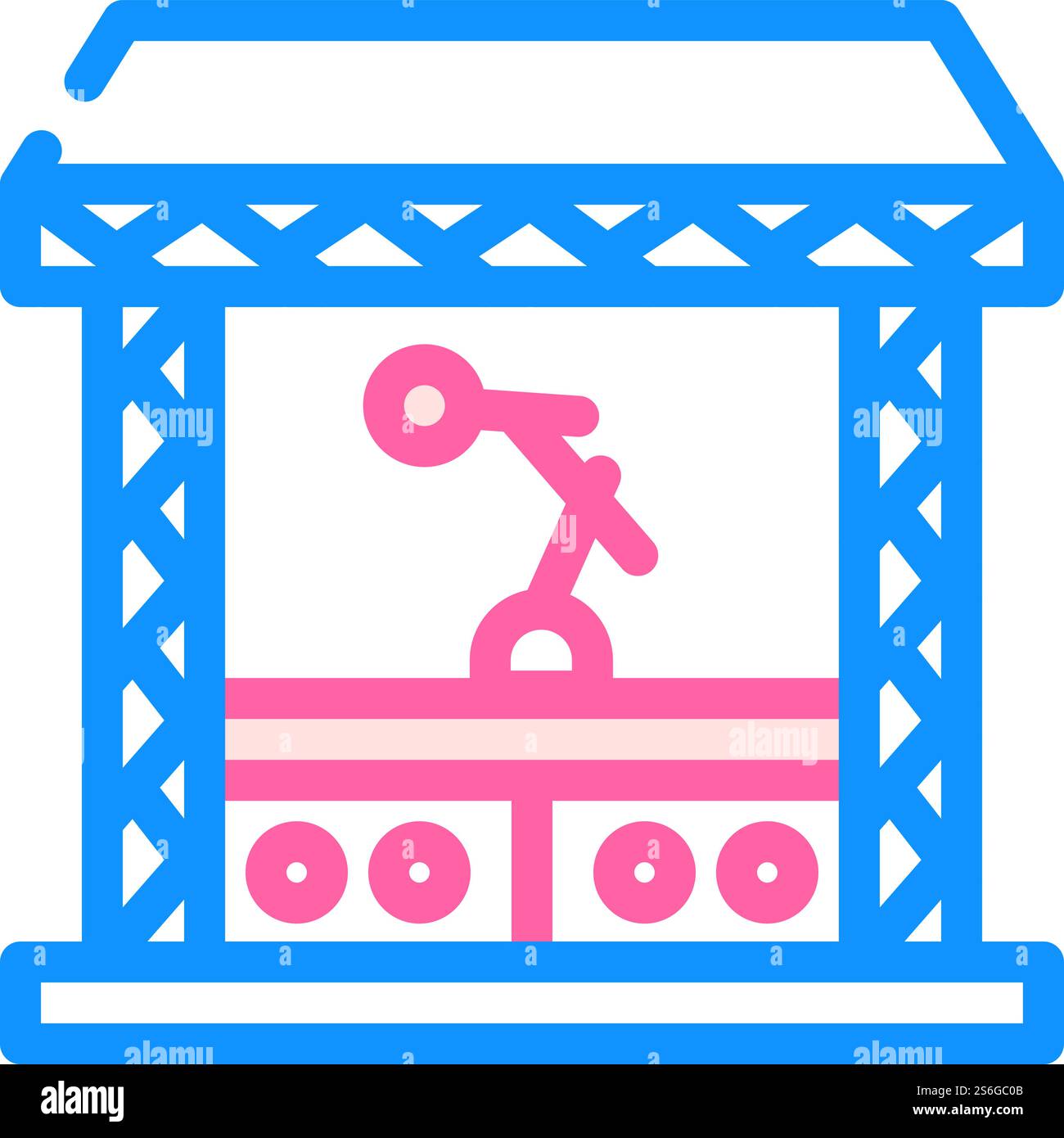 stage with microphone color icon vector. stage with microphone sign ...