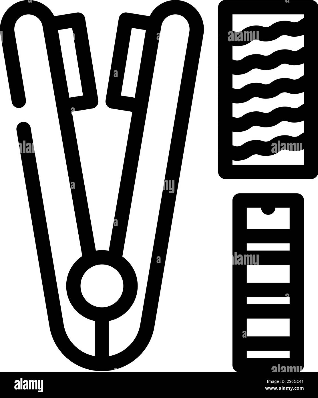 iron device for hair line icon vector. iron device for hair sign ...