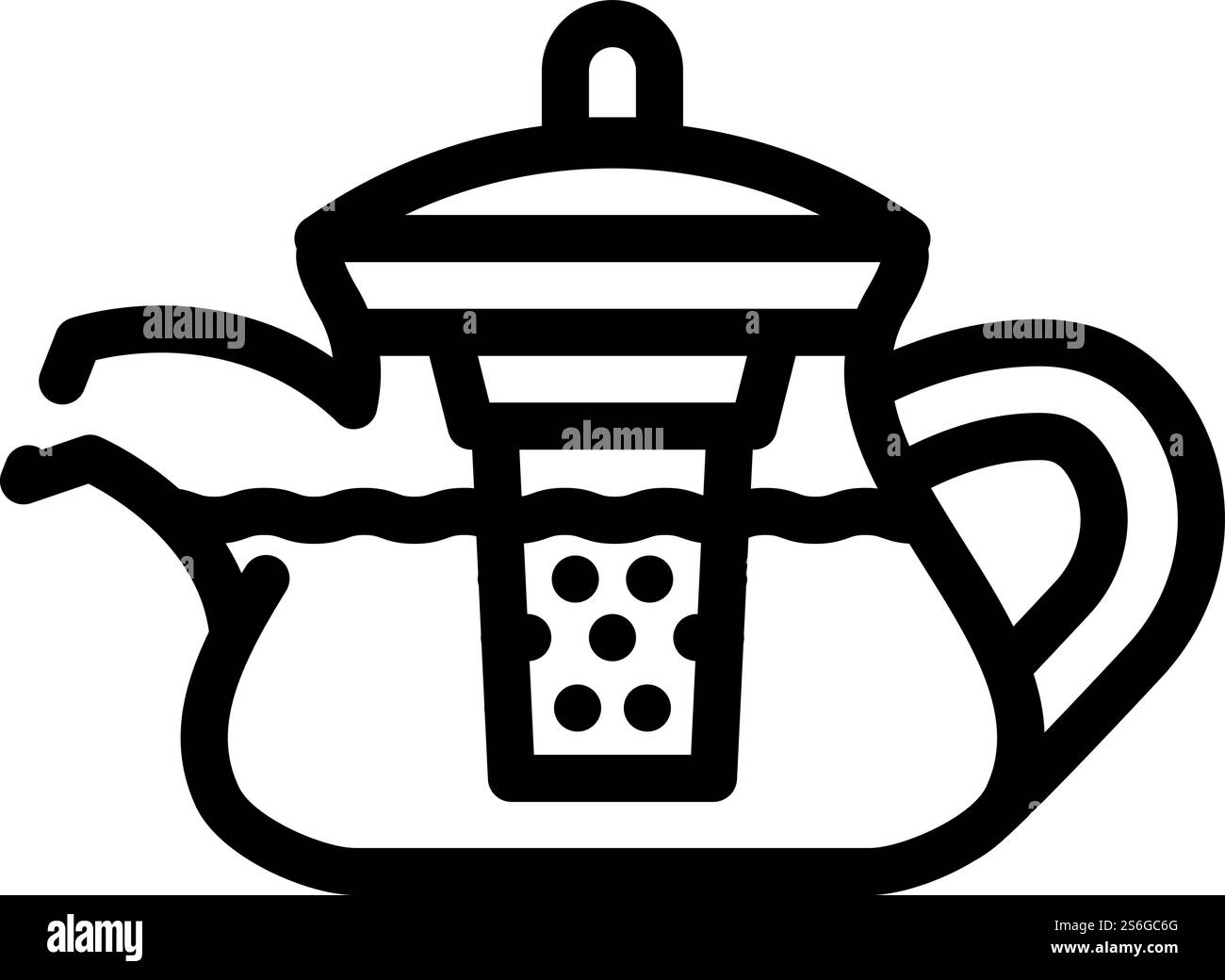 teapot for boiling tea line icon vector. teapot for boiling tea sign ...