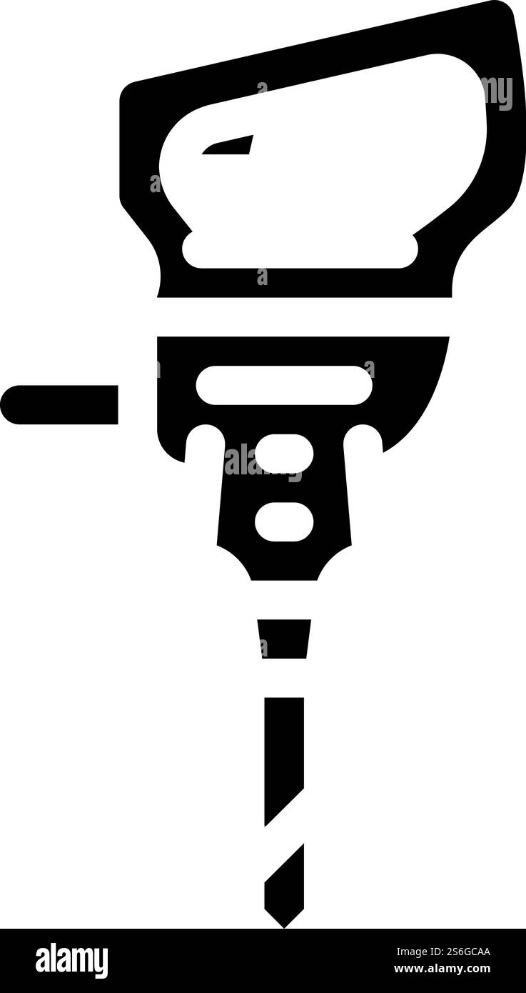 jackhammer tool glyph icon vector. jackhammer tool sign. isolated ...