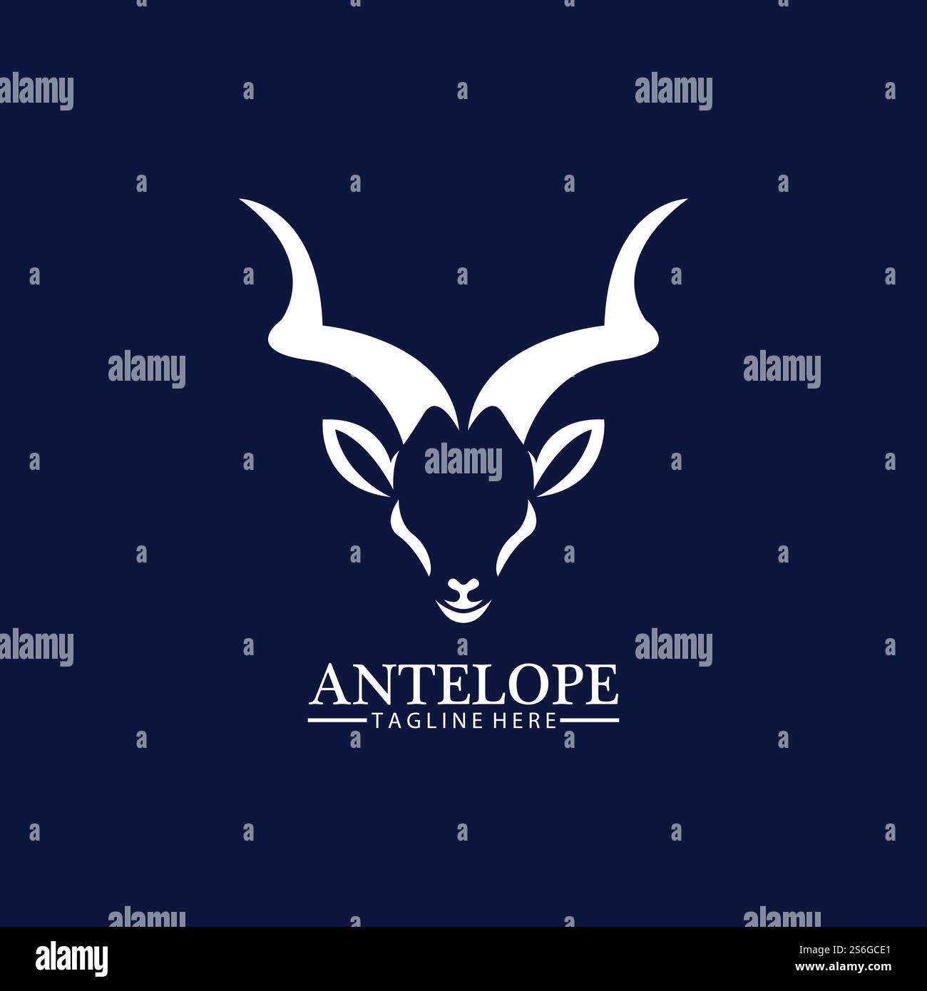 Antelope head logo vector icon illustration design template Stock ...