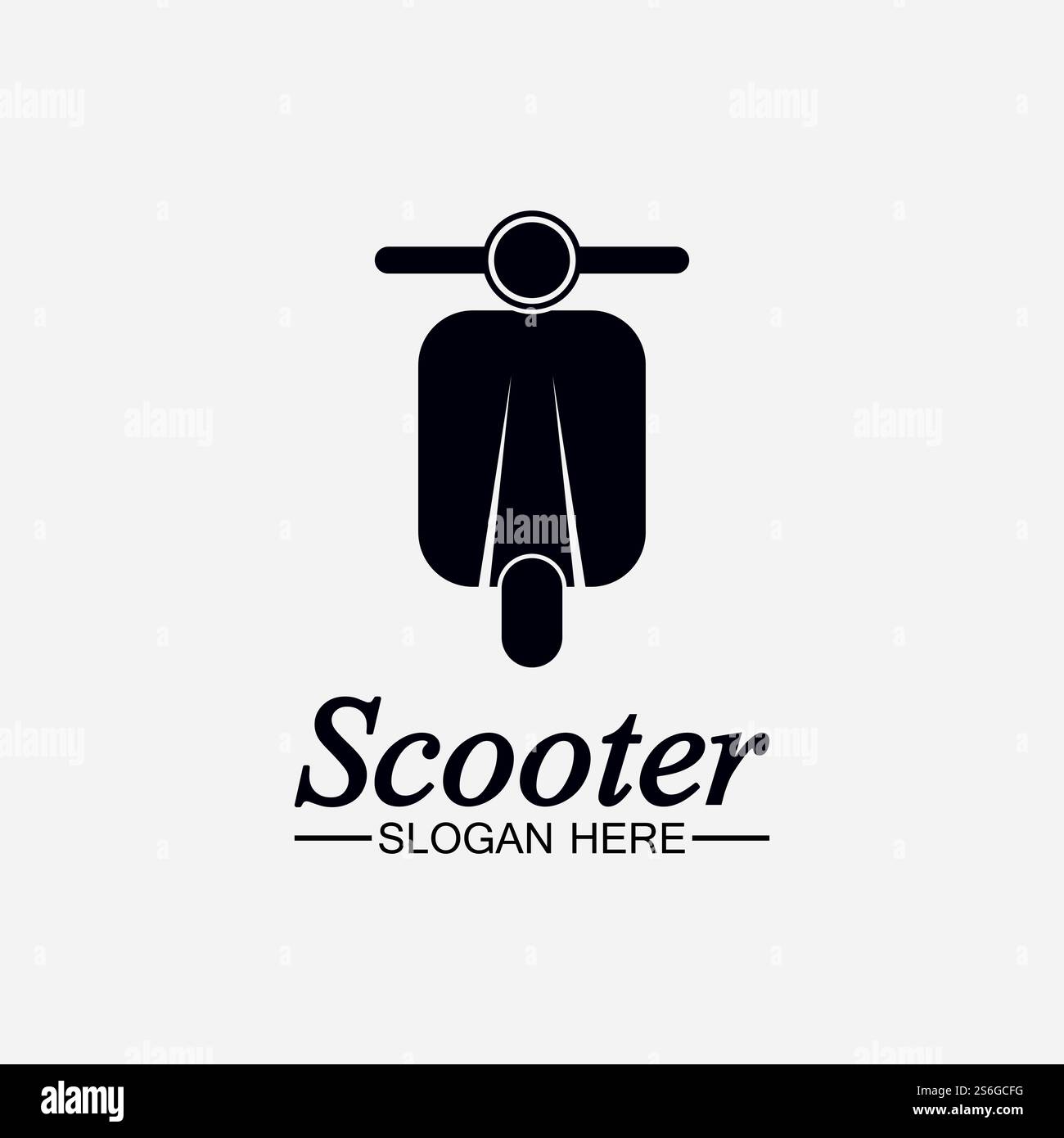 Moped scooter logo vector icon illustration design template.Retro bikes ...