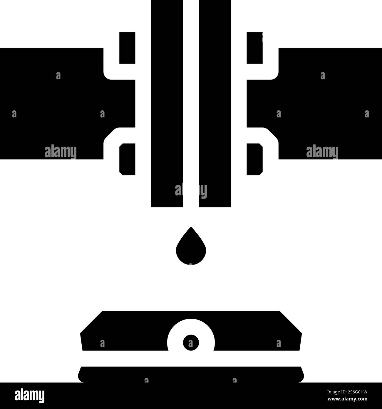 water sensor glyph icon vector. water sensor sign. isolated contour ...