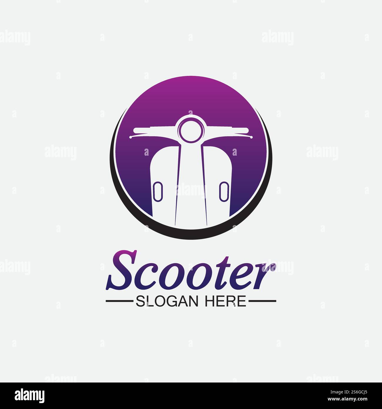 Moped scooter logo vector icon illustration design template.Retro bikes ...
