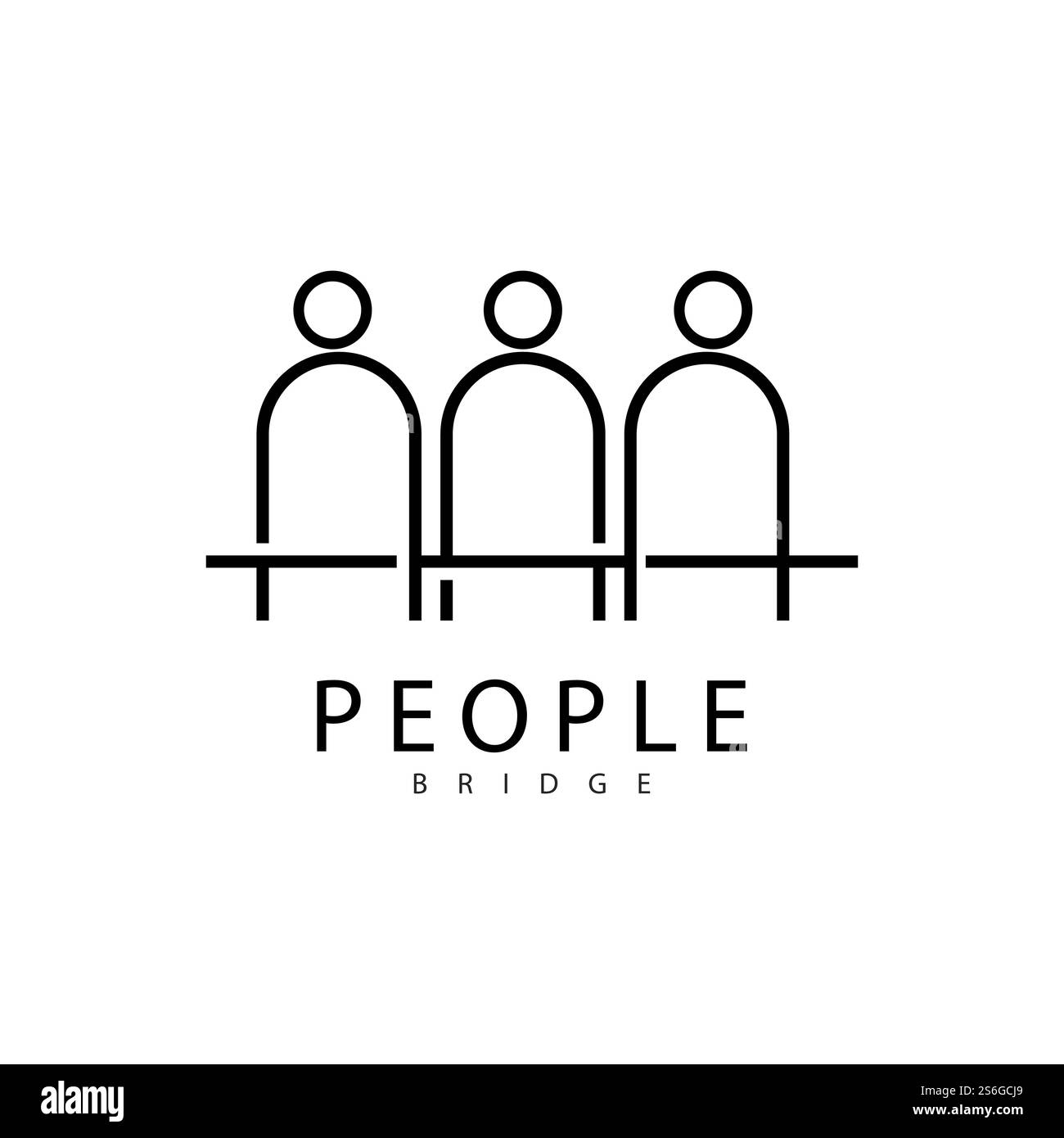 bridge people logo icon vector illustration Stock Vector Image & Art ...