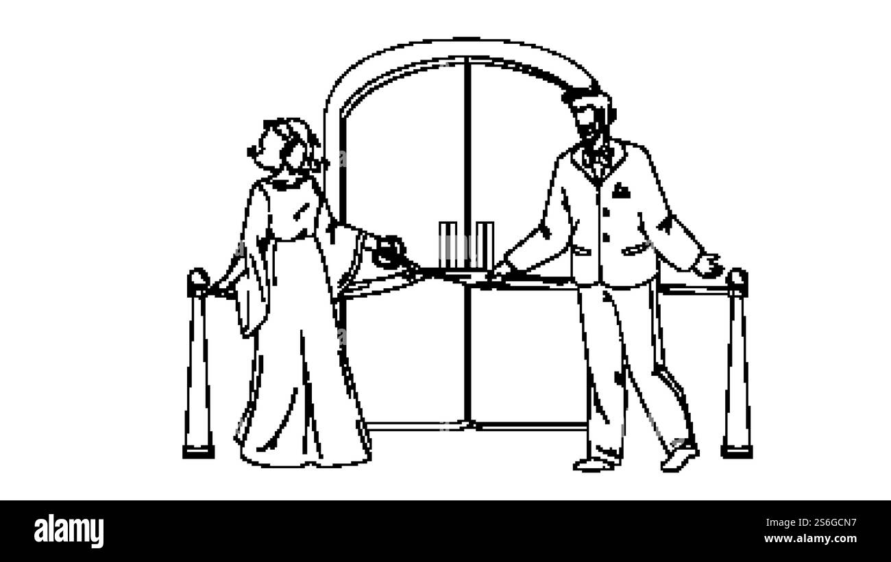 People cut tape black line pencil drawing hi-res stock photography and ...