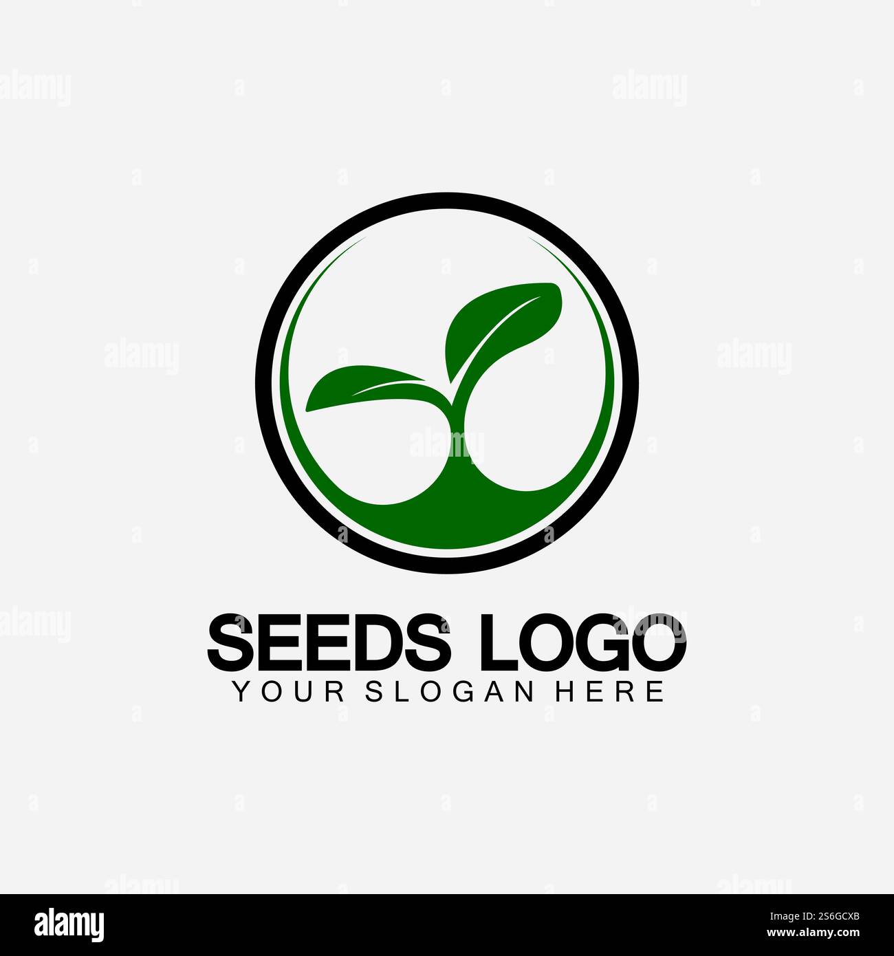 Plant Seeds Logo Concept Template Vector.growing seed logo.Seed grow ...