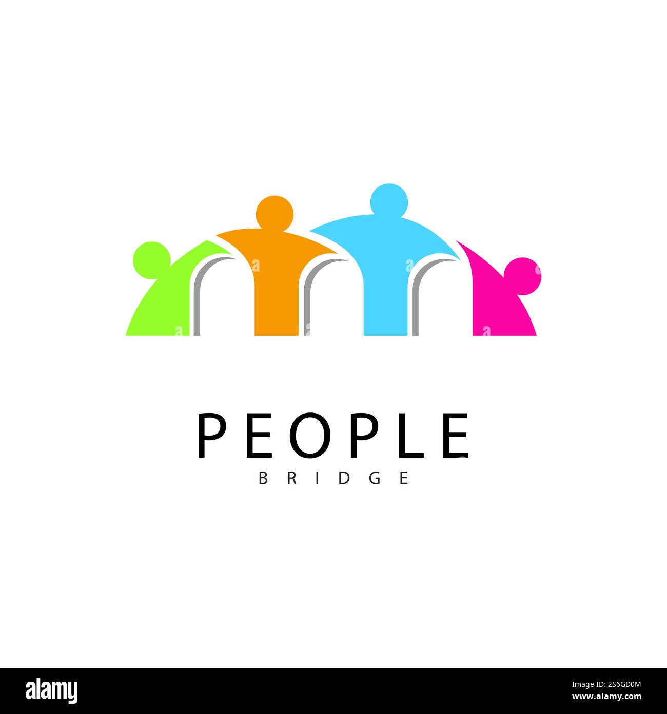 bridge people logo icon vector illustration Stock Vector Image & Art ...