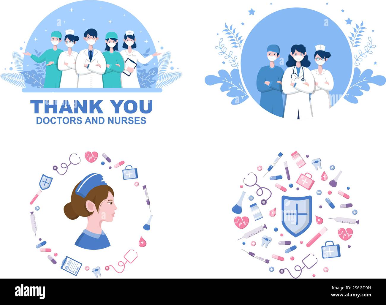 Thank You Doctor and Nurse, Illustration Pack of Thanksgiving To All ...