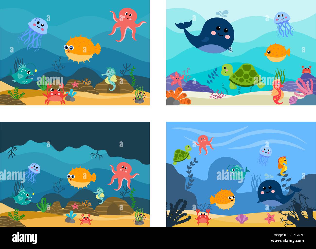 Underwater Scenery and Cute Animal Life in the Sea with Seahorses ...