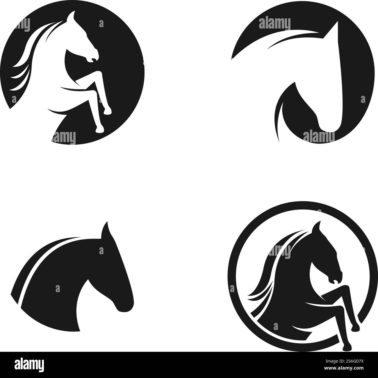 Horse logo vector flat design Stock Vector Image & Art - Alamy