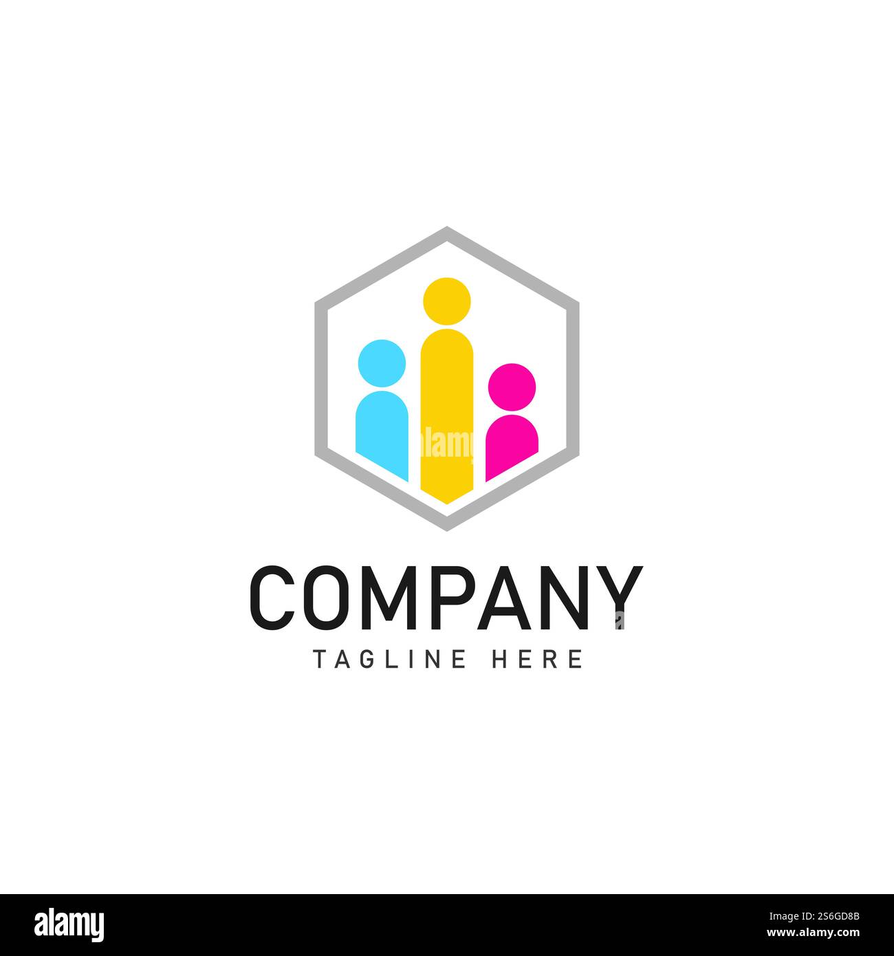 community logo design colorful with hexagon logo vector icon Stock ...