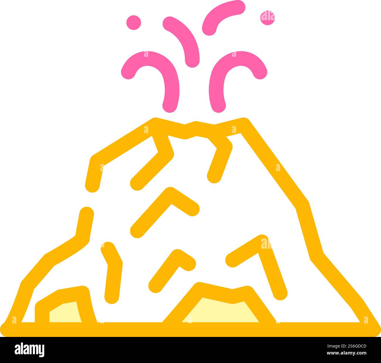 eruption volcano color icon vector. eruption volcano sign. isolated ...