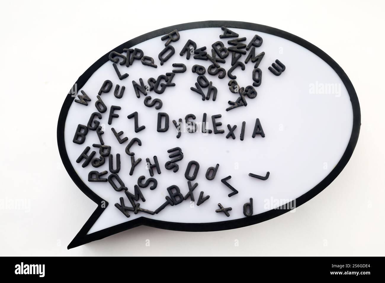 Dyslexia concept. A speech bubble filled with jumbled letters Stock ...