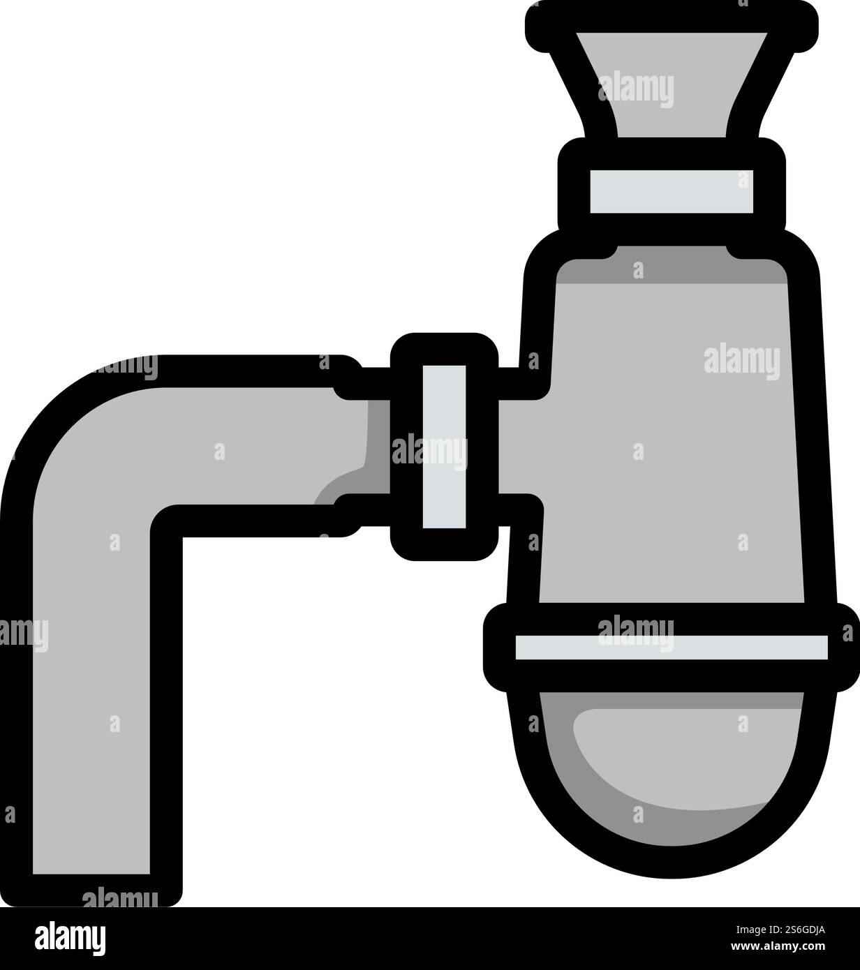 Bathroom Siphon Icon. Editable Bold Outline With Color Fill Design ...