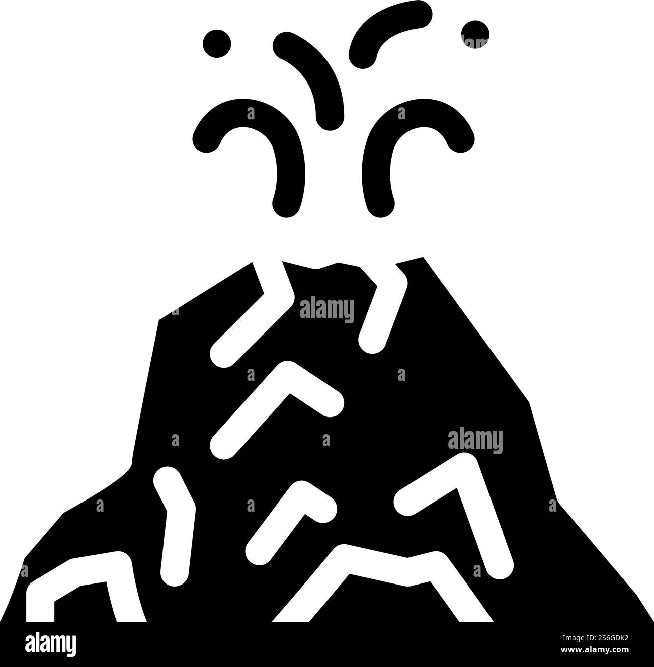 eruption volcano glyph icon vector. eruption volcano sign. isolated ...