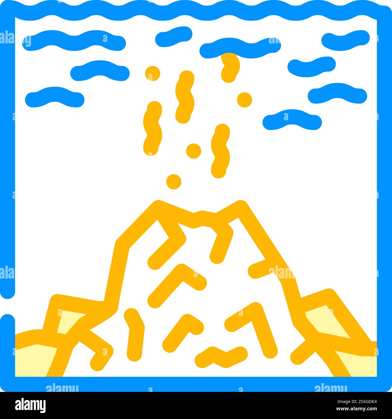 volcano under water color icon vector. volcano under water sign ...
