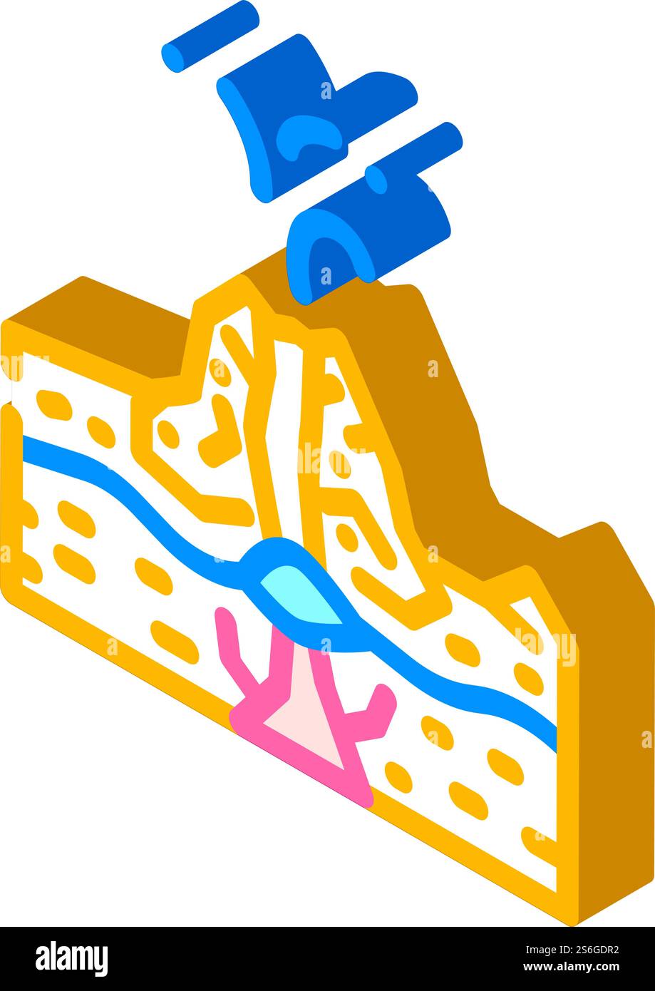 phreatic type of eruption isometric icon vector. phreatic type of ...