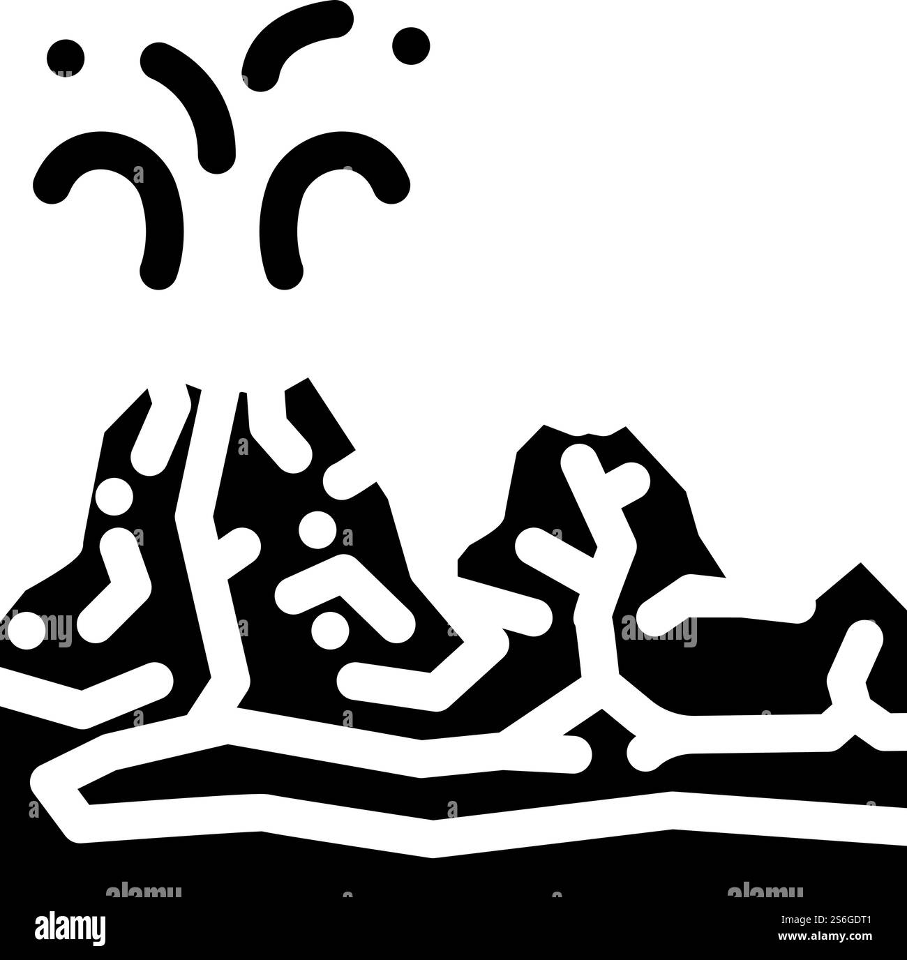 valley of volcanoes glyph icon vector. valley of volcanoes sign ...