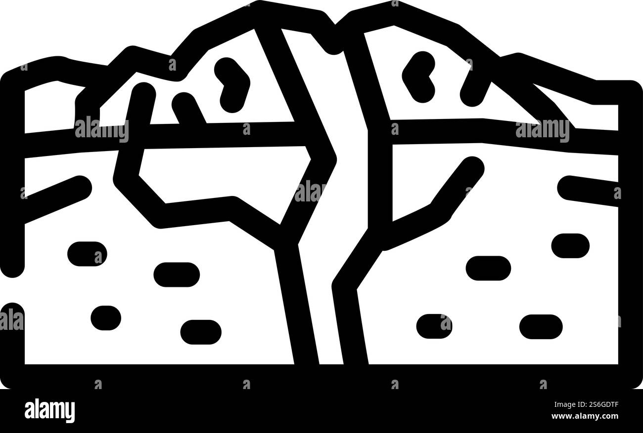 shield volcano line icon vector. shield volcano sign. isolated contour ...