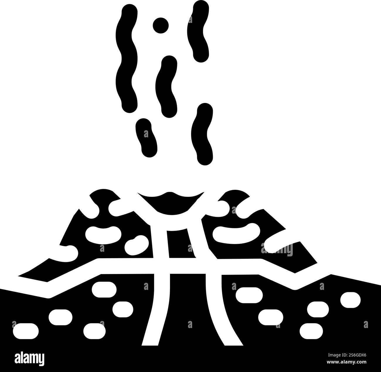 ice type eruptions glyph icon vector. ice type eruptions sign. isolated ...