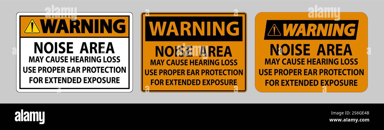 Warning PPE Sign, Noise Area May Cause Hearing Loss, Use Proper Ear ...