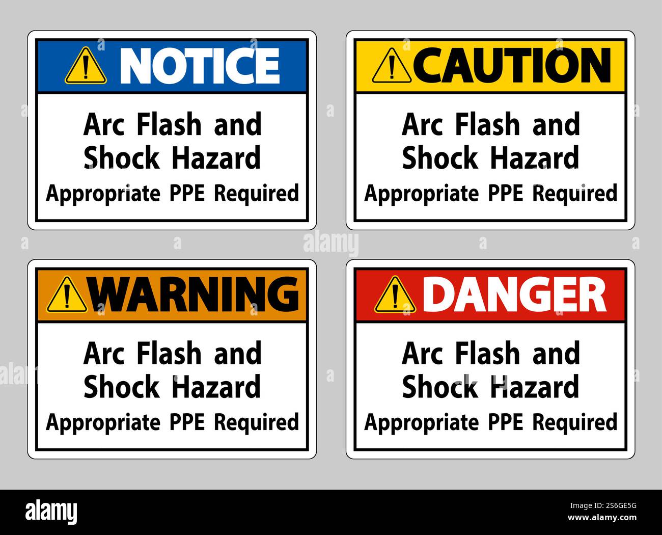 Arc Flash And Shock Hazard Appropriate PPE Required Stock Vector Image ...