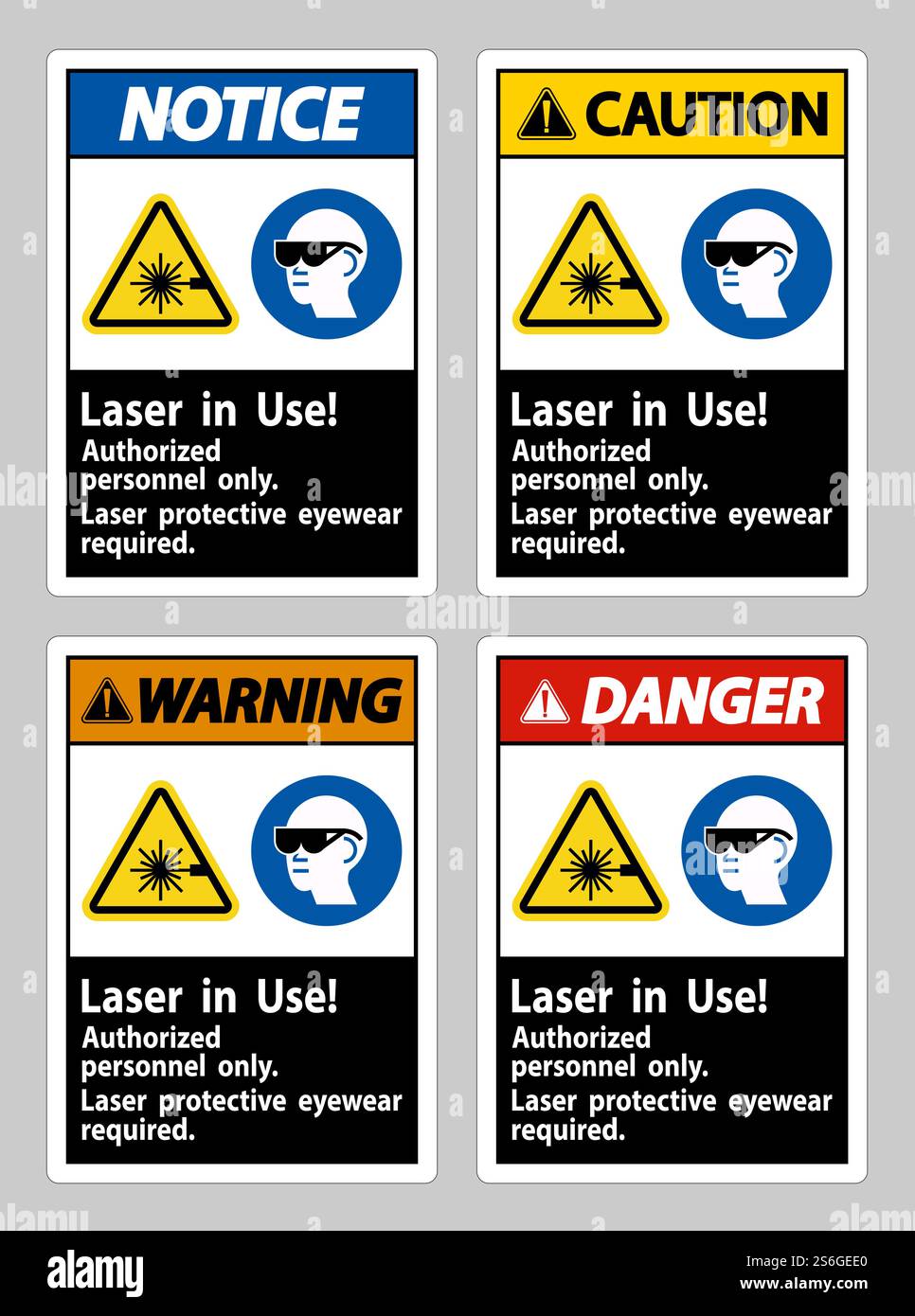 Laser In Use Authorized Personnel Only Laser Protec Stock Vector Image ...