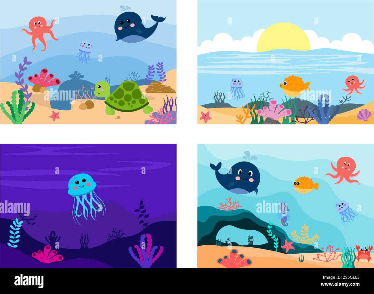 Underwater Scenery and Cute Animal Life in the Sea with Seahorses ...