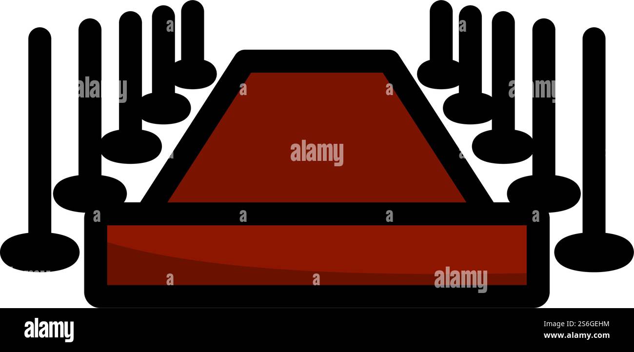 Red Carpet Icon. Editable Bold Outline With Color Fill Design. Vector ...