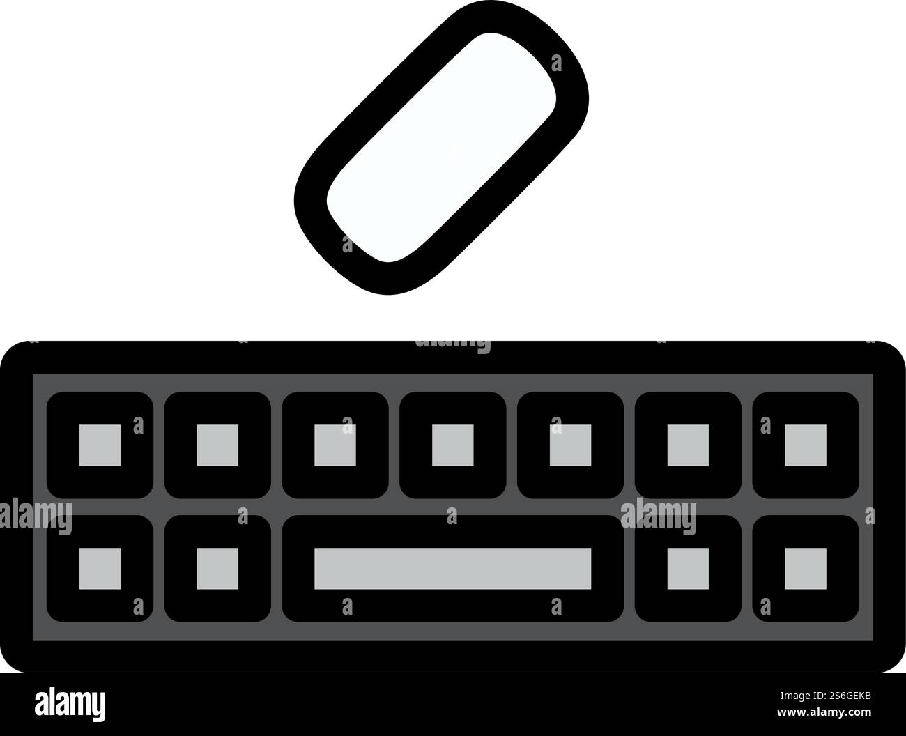 Keyboard Icon. Editable Bold Outline With Color Fill Design. Vector ...