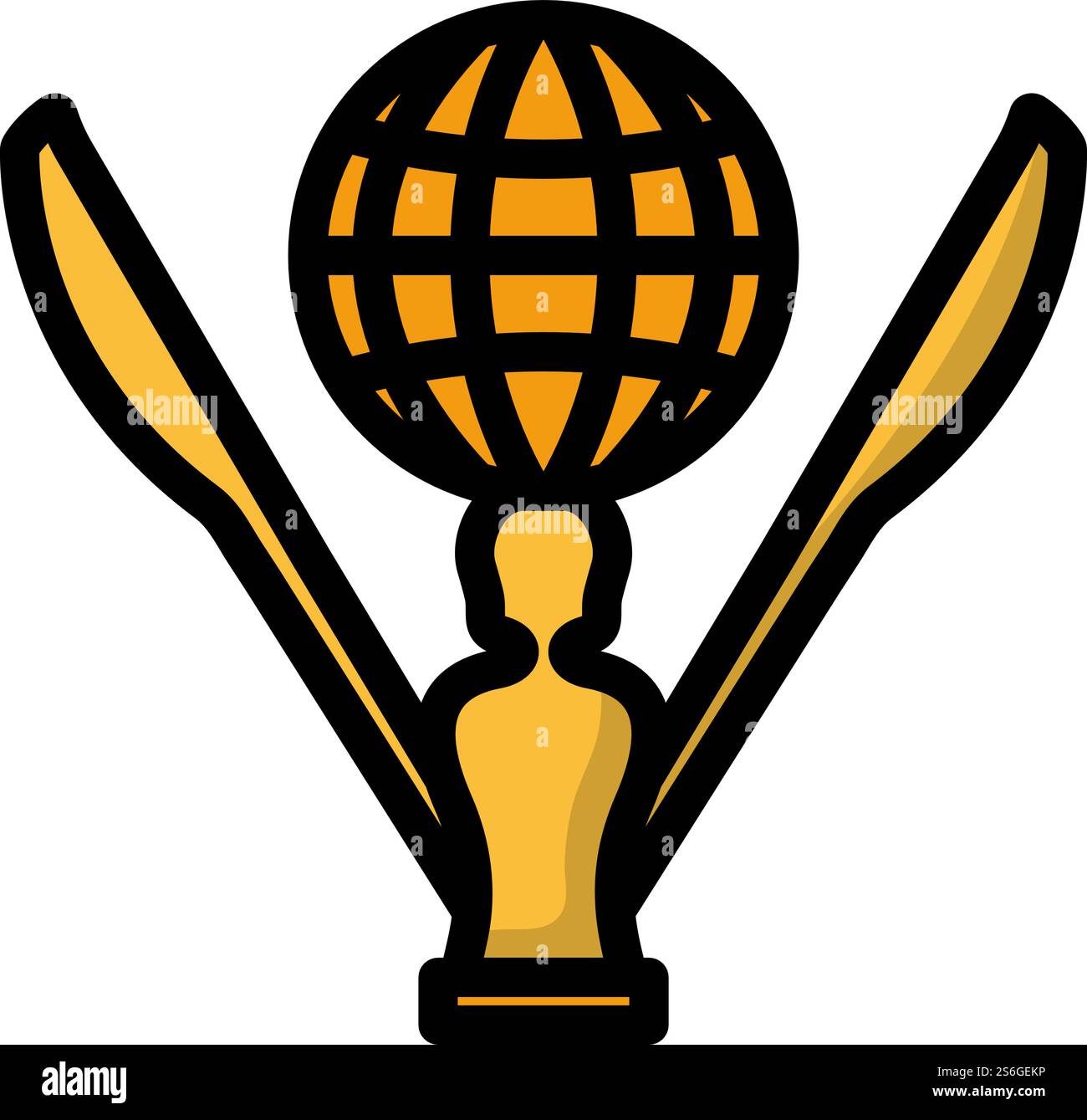 Cricket Cup Icon. Editable Bold Outline With Color Fill Design. Vector ...