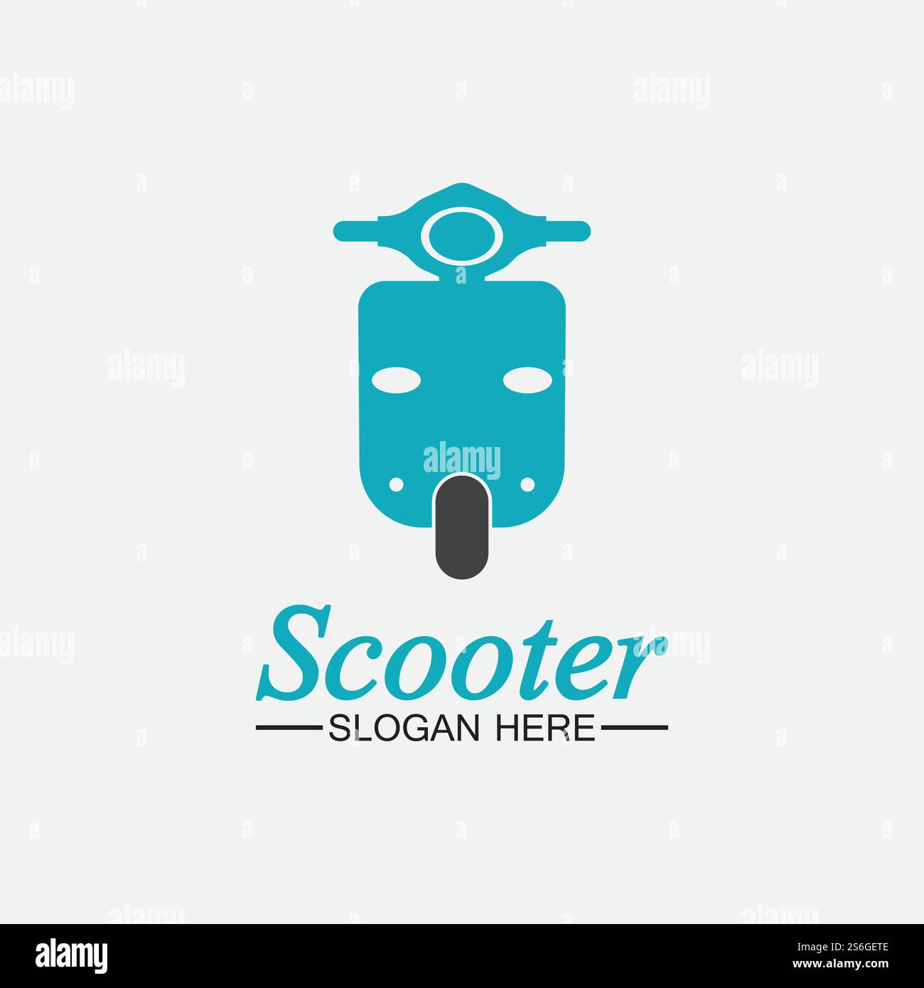 Moped scooter logo vector icon illustration design template.Retro bikes ...