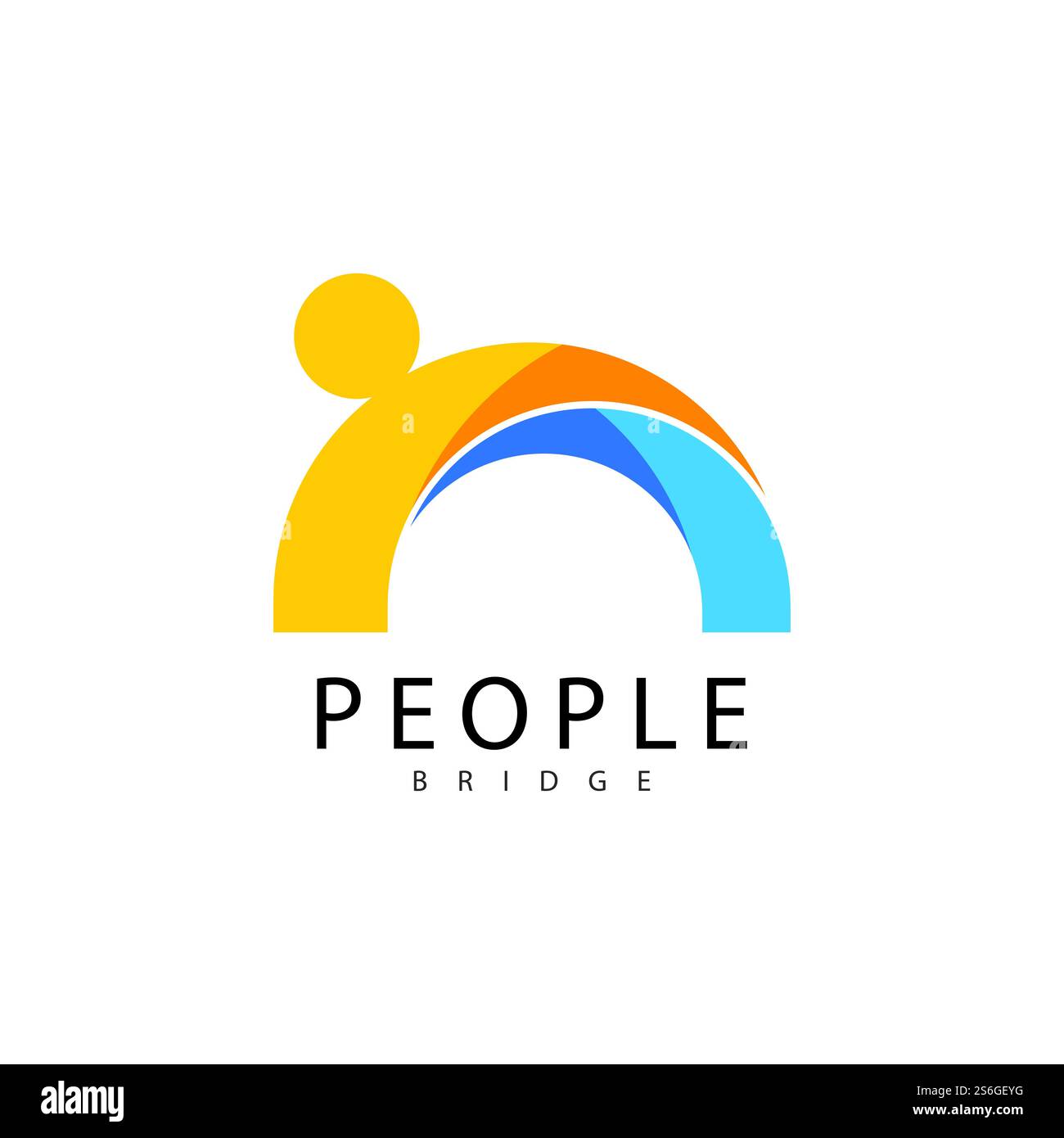 bridge people logo icon vector illustration Stock Vector Image & Art ...