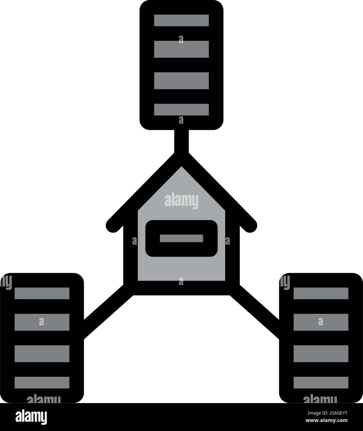 Datacenter Icon. Editable Bold Outline With Color Fill Design. Vector ...