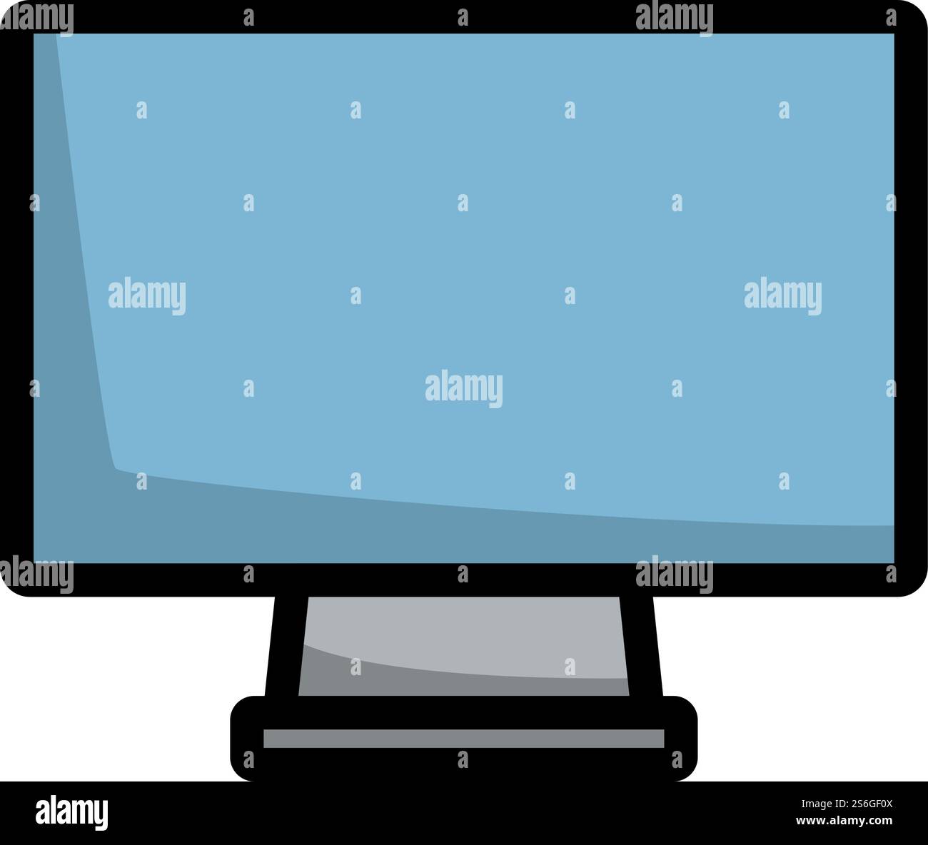 Monitor Icon. Editable Bold Outline With Color Fill Design. Vector ...