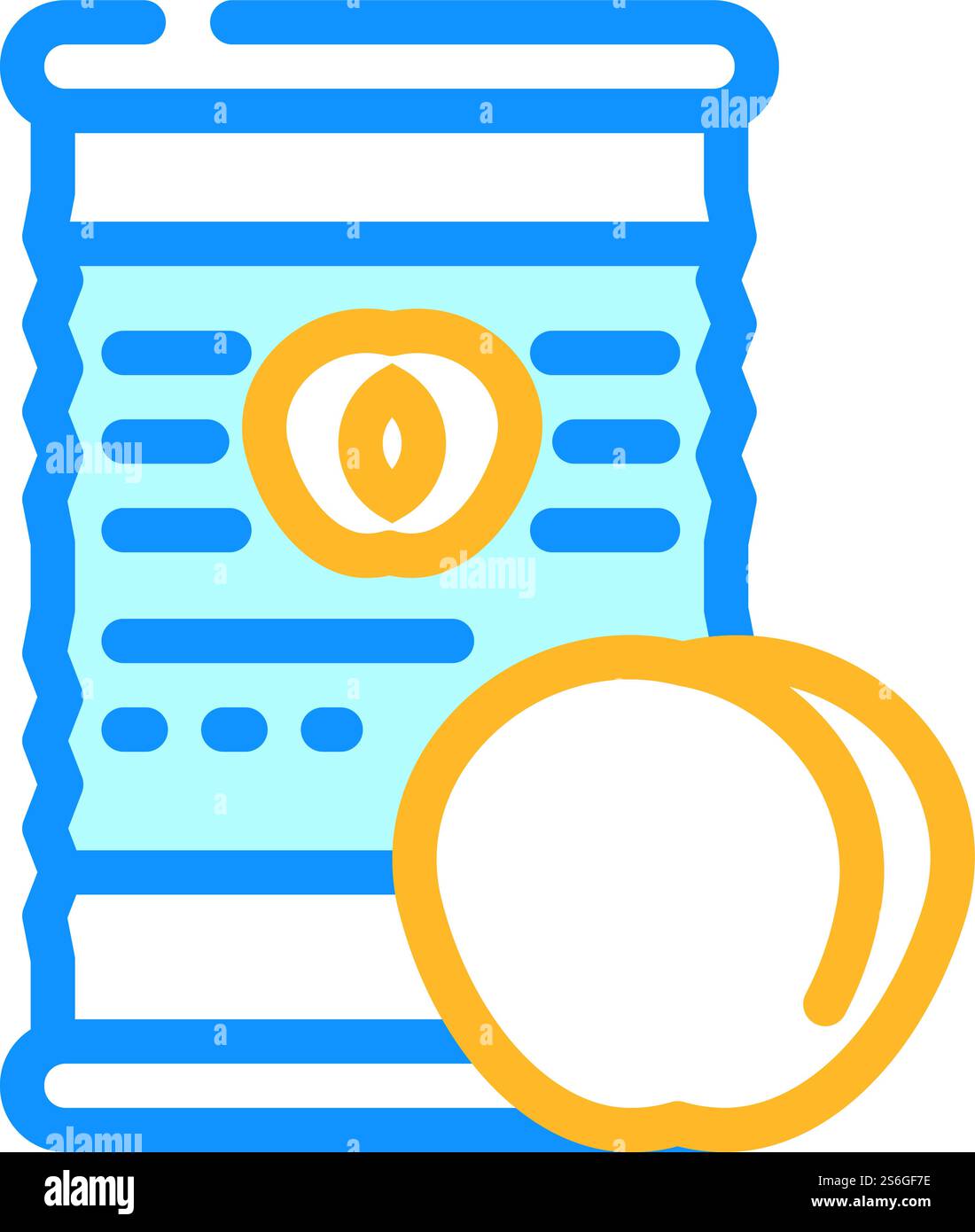 peaches canned food color icon vector. peaches canned food sign ...