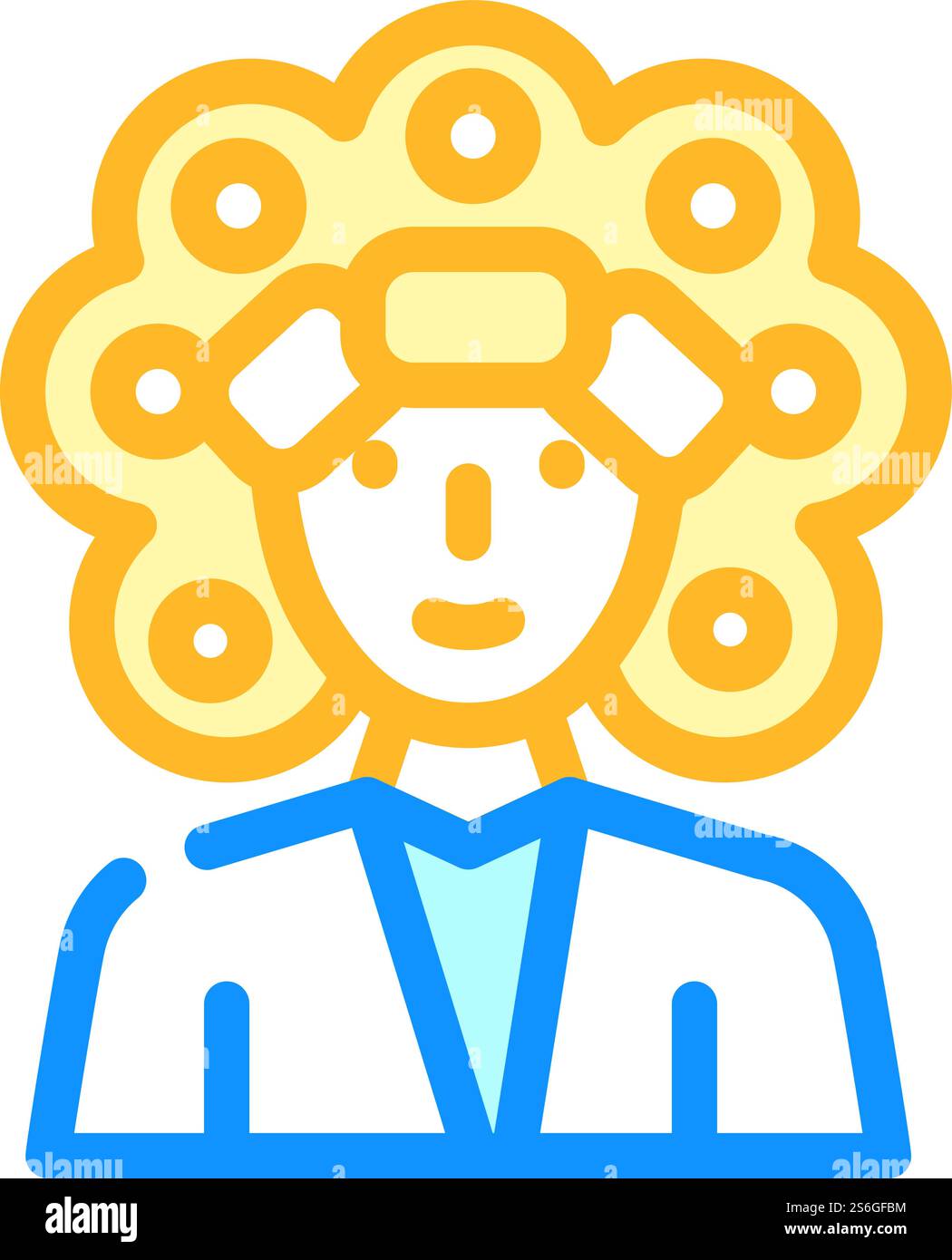 perm hair color icon vector. perm hair sign. isolated symbol ...