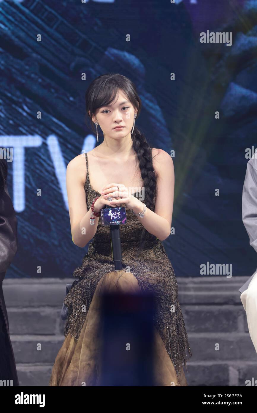 Taiwanese actress Vicky Chen attends an activity in Beijing, China, 16 ...