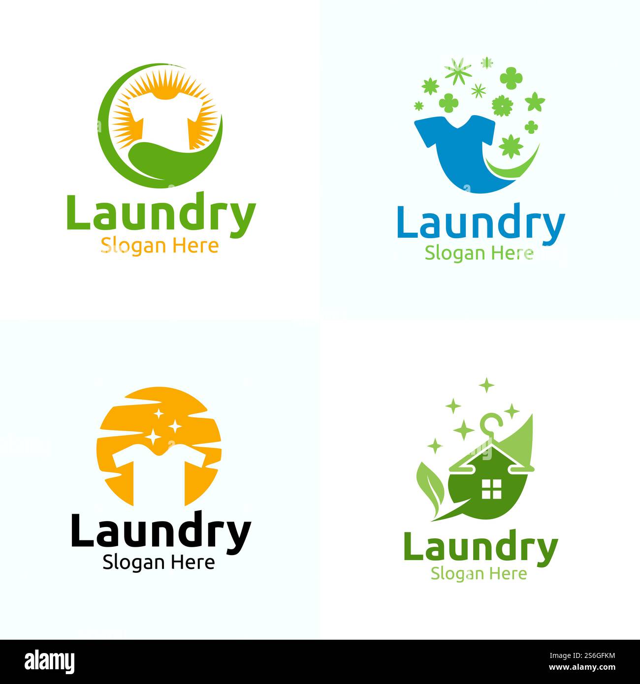 Laundry Dry Cleaners Logo with Clothes, Water and Washing Concept Stock ...