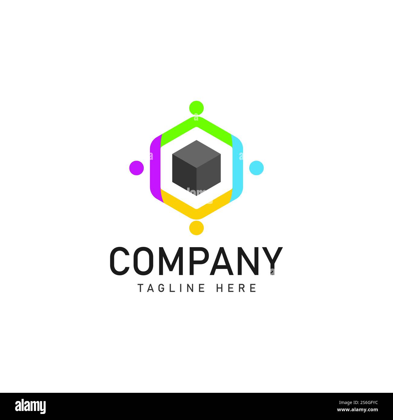 community logo design colorful with hexagon logo vector icon Stock ...