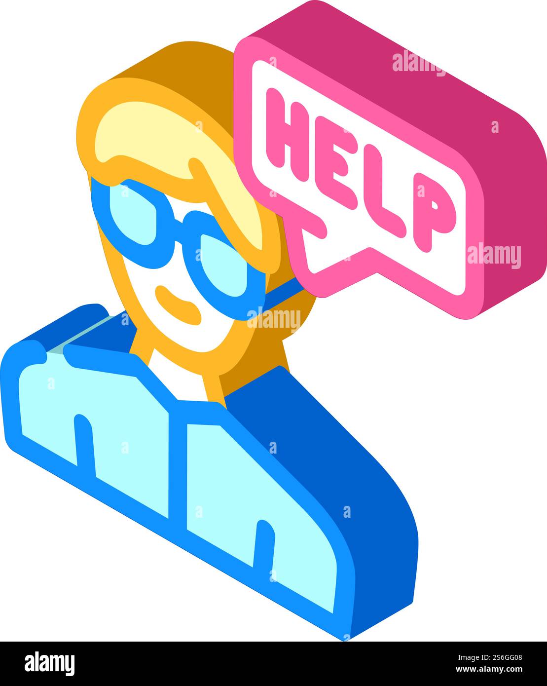 call for help isometric icon vector. call for help sign. isolated ...