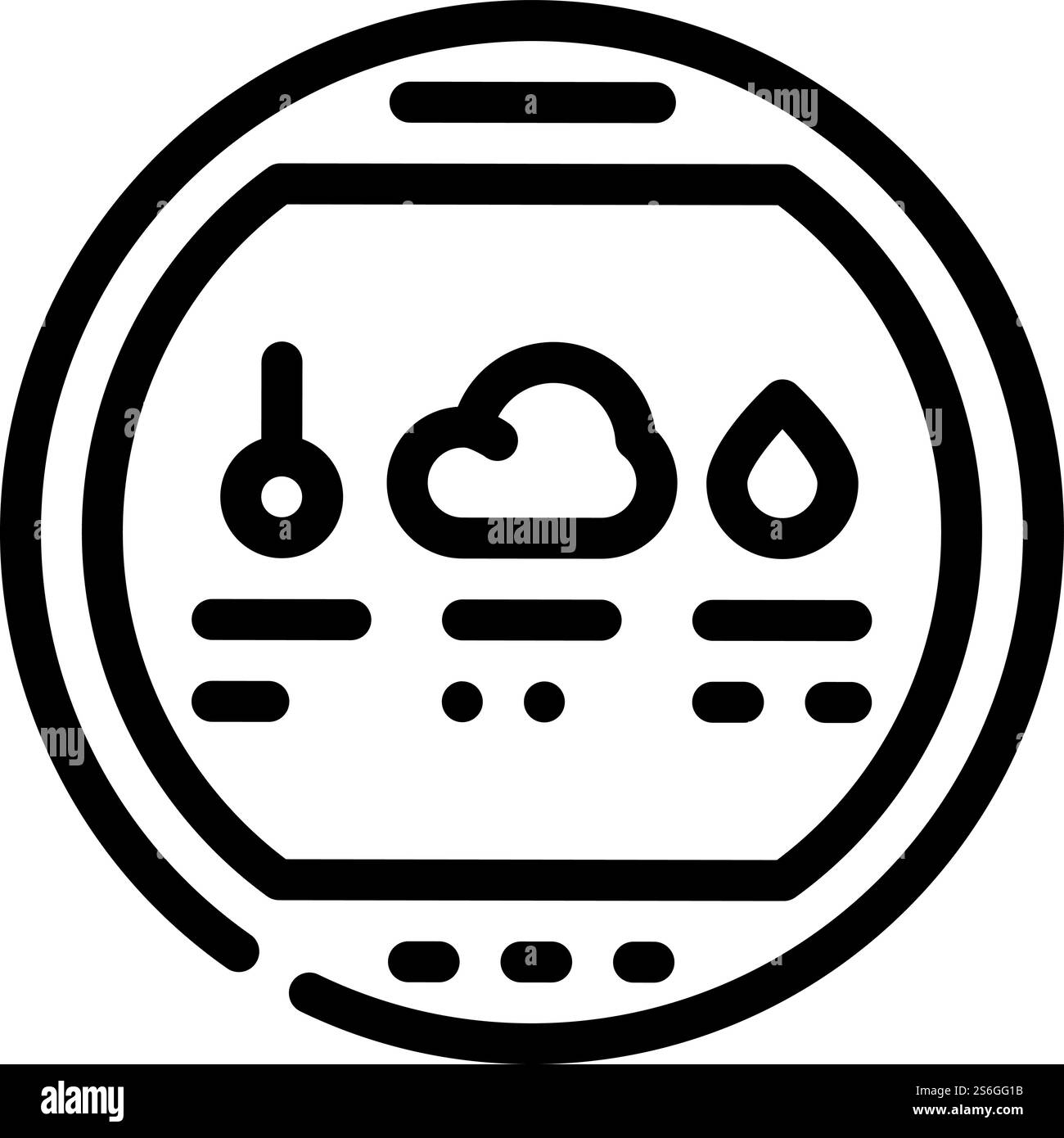 thermohygrometer tool line icon vector. thermohygrometer tool sign ...