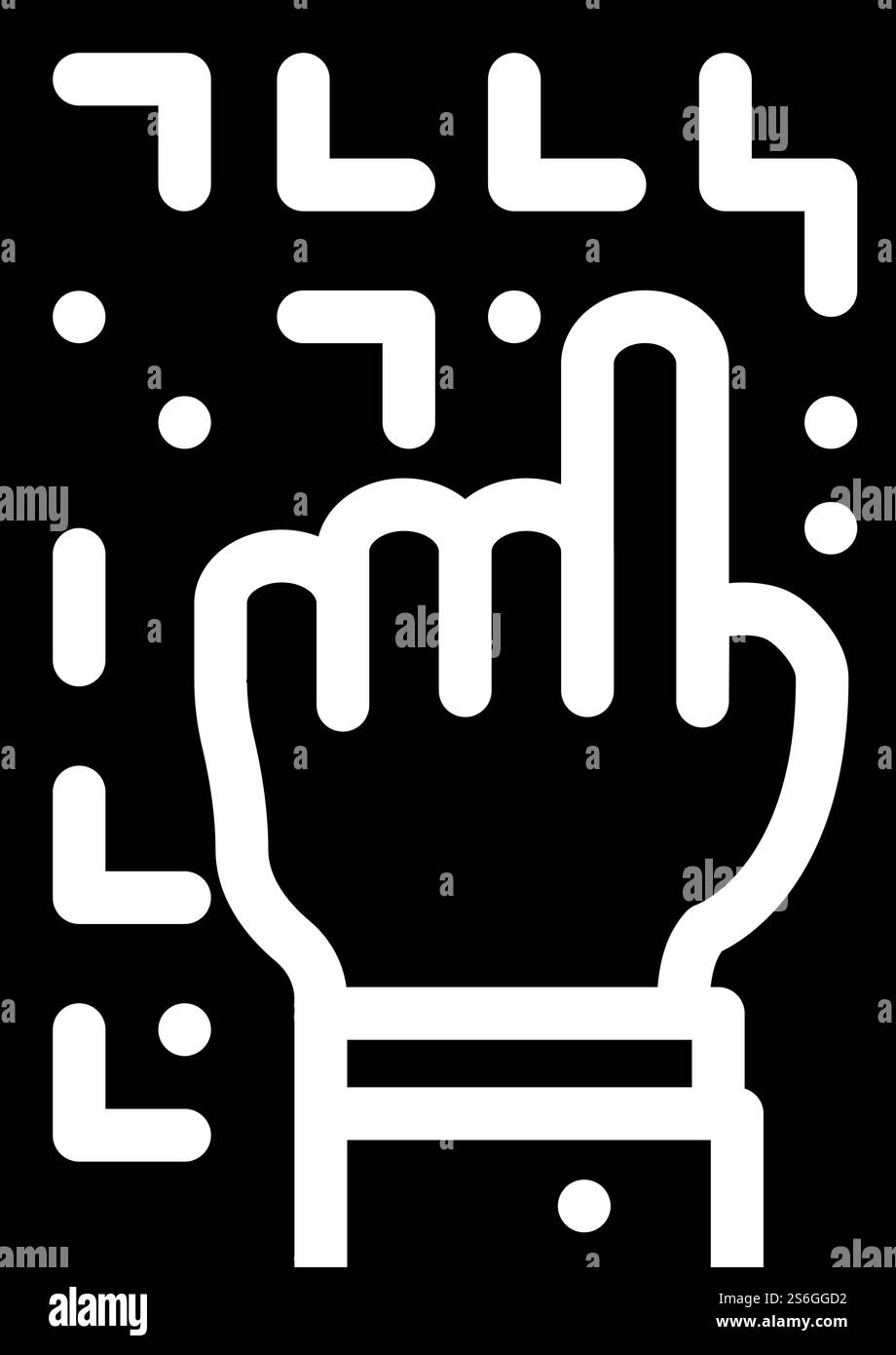 braille print inclusive life glyph icon vector. braille print inclusive ...
