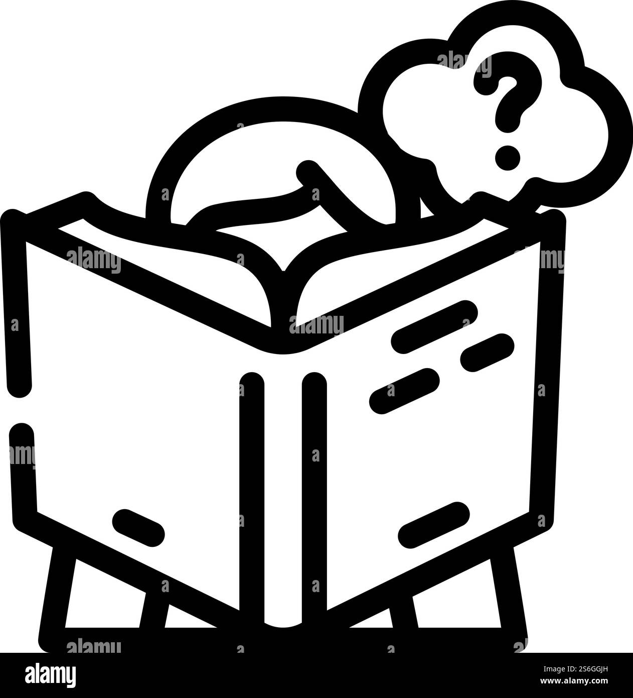 reading self study line icon vector. reading self study sign. isolated ...