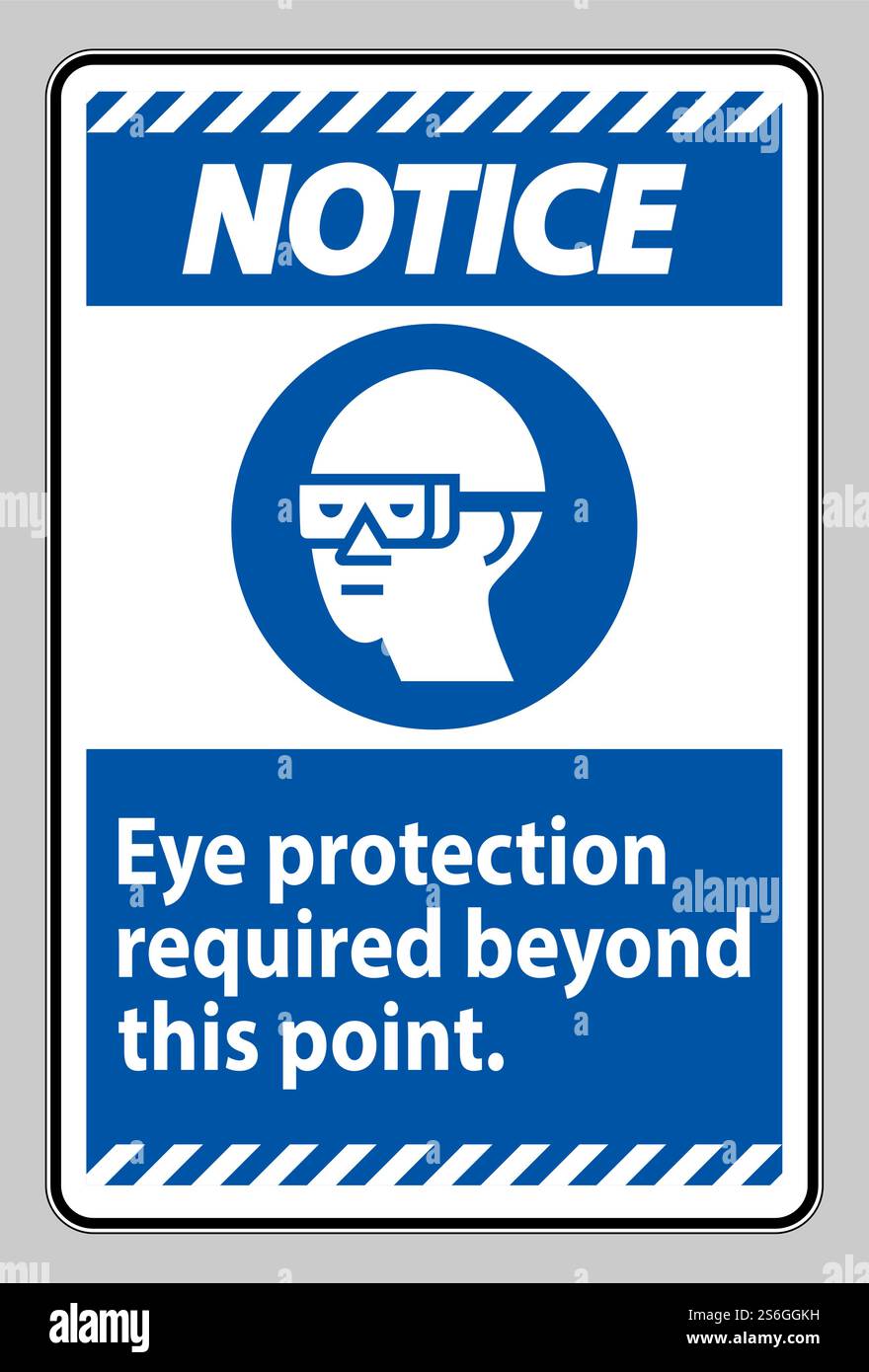 Notice Sign Eye Protection Required Beyond This Point Stock Vector ...