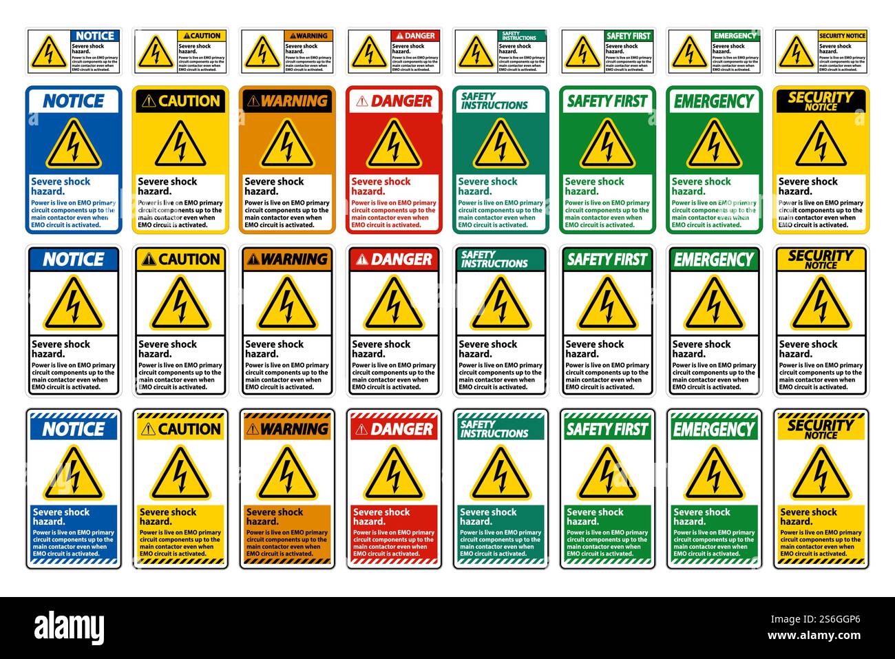Severe shock hazard sign on white background Stock Vector Image & Art ...