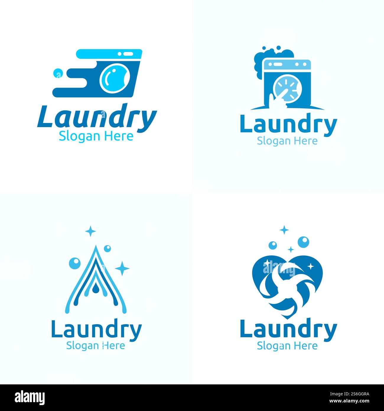 Laundry Dry Cleaners Logo with Clothes, Water and Washing Concept Stock ...