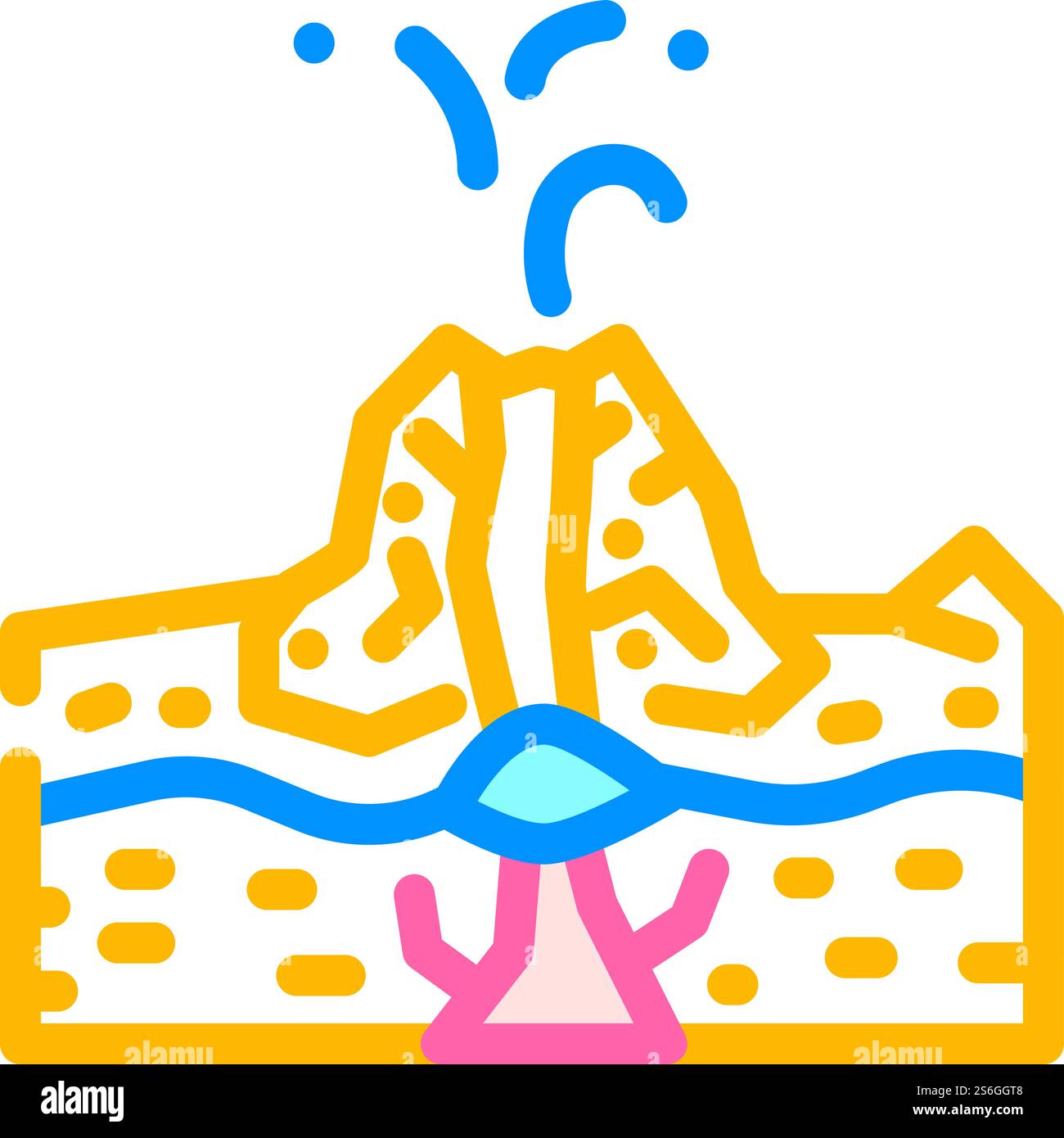 phreatic type of eruption color icon vector. phreatic type of eruption ...